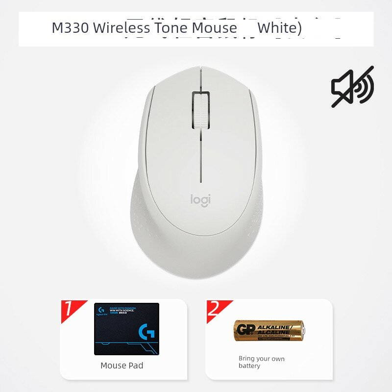 Беспроводная мышь Logitech M330 для ноутбуков и настольных компьютеров, бесшумная для офисного использования,