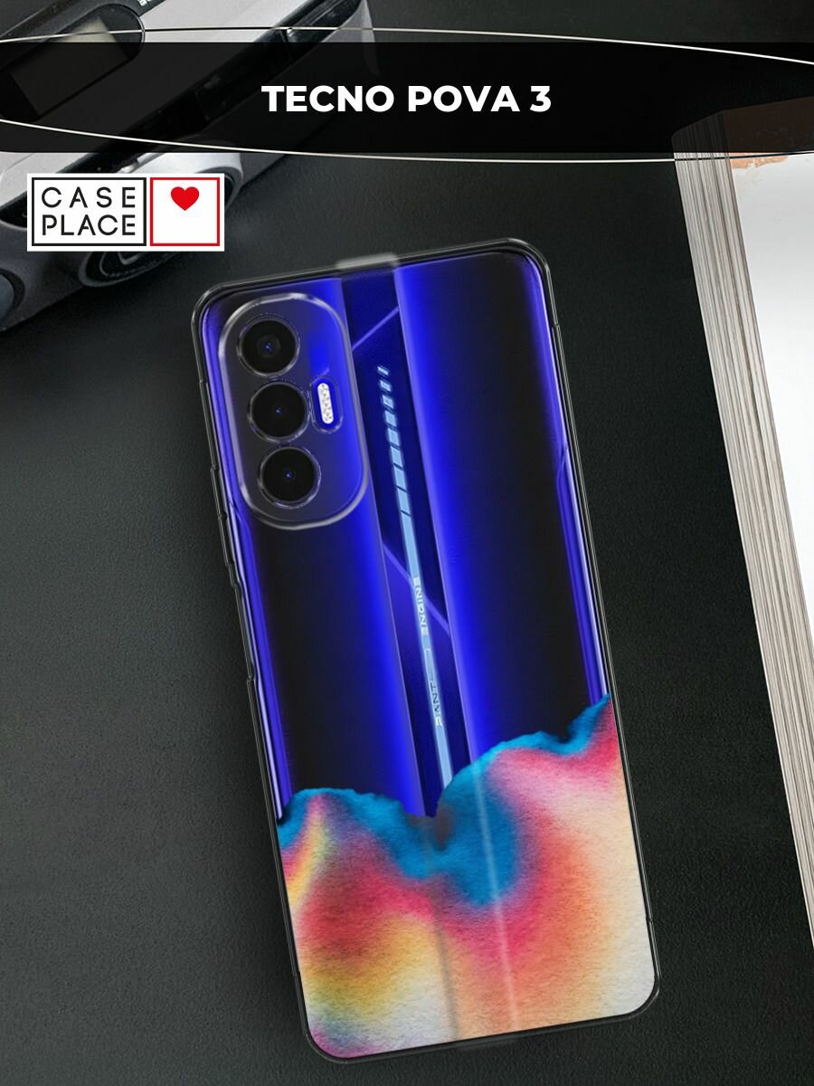 Чехол на Tecno Pova 3 / Текно Пова 3 с принтом Акварельное сочетание, прозрачный