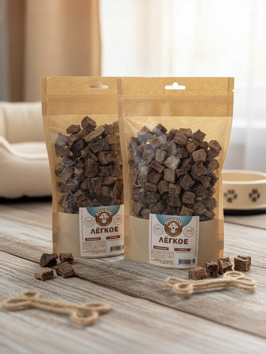 Лёгкое ягнёнка сушёное для дрессировки (мелкая нарезка), 200 гр, натуральное лакомство для собак и кошек, DOGROG