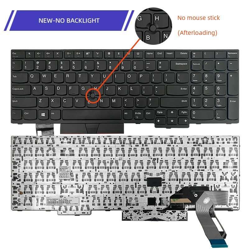 Подходит для клавиатуры Lenovo E580 E585 T590 E590 E595 L580 P52 P53 P72 P73 Совершенно новый черный безрамочный эталон