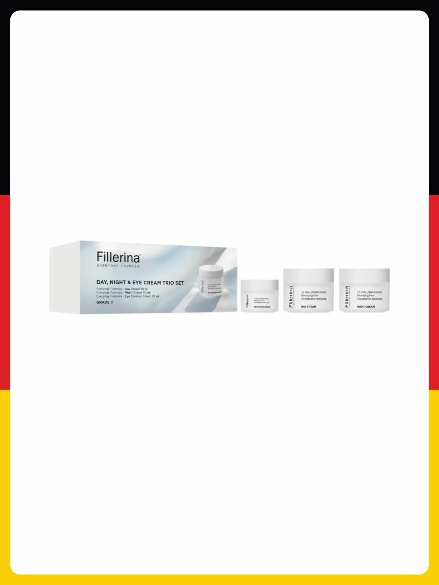 Набор уходовой косметики Fillerina Everyday Formula Day, Night & Eye Cream Trio Set Anti-wrinkle set for women