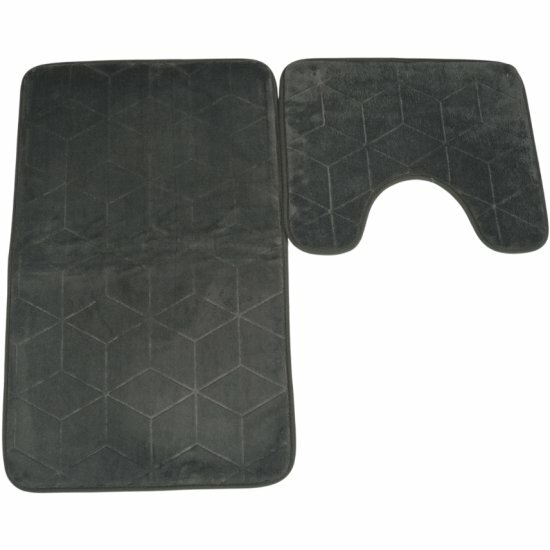 Комплект ковриков для ванной комнаты Blabar 50х80, 40х50 Diamant микрофибра темно-серый 2шт /50