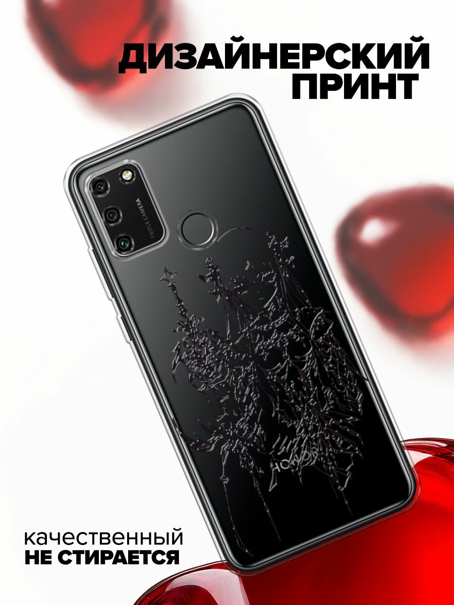 Силиконовый чехол на Honor 9A / Хонор 9А с принтом Аниме девушка с мечом — фото 1