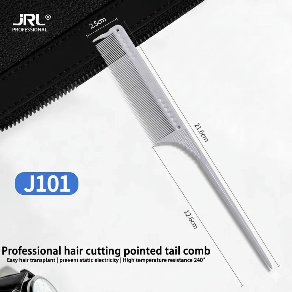 Расческа JRL Professional, для стрижки волос, мелкие зубцы, 216 мм
