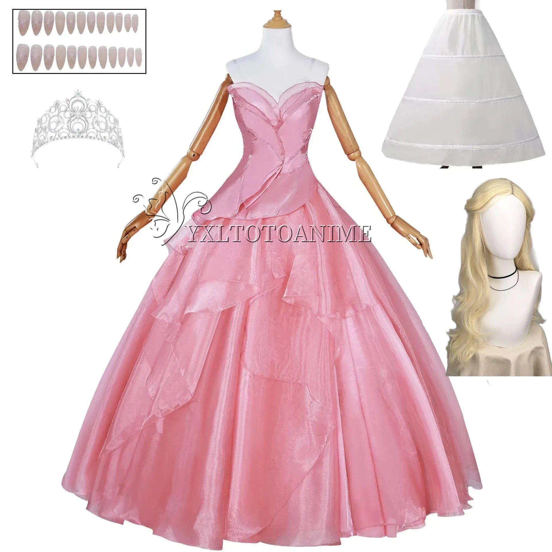 Косплей костюм Glinda розовый, XXXL, Цвет: package 11B