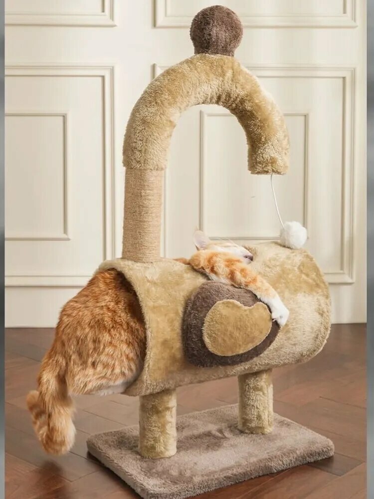 Кошачья лазалка в форме маленького коричневого слоника, домик для кошки, игрушка для домашних животных