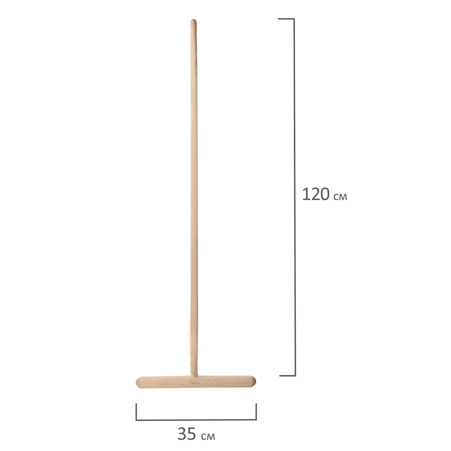 Швабра для пола деревянная, длина черенка 120 см, рабочая часть 35 см, 2шт.