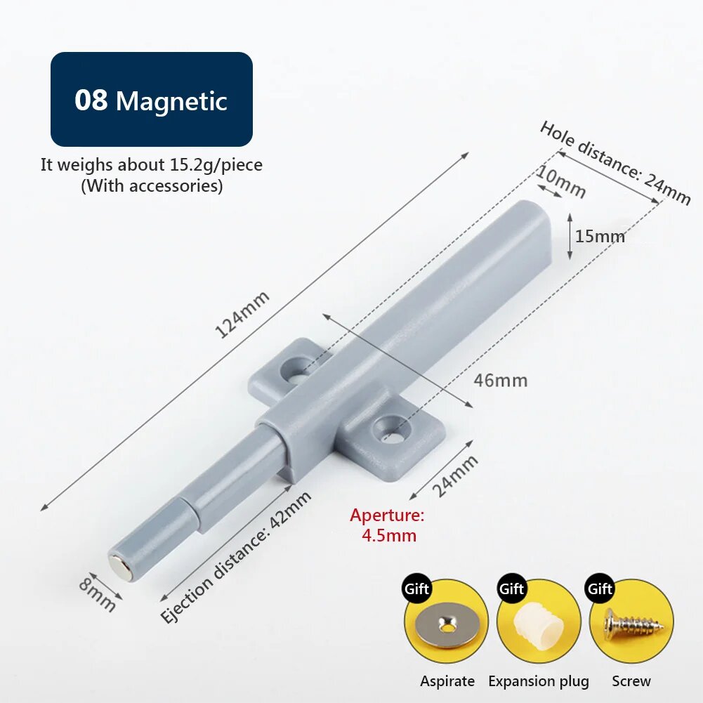 Защелки для кухонного шкафа, дверной упор, демпфер ящика, буферы, мягкое, бесшумное закрытие с винтами, невидимая ручка, фурнитура для домашней мебели