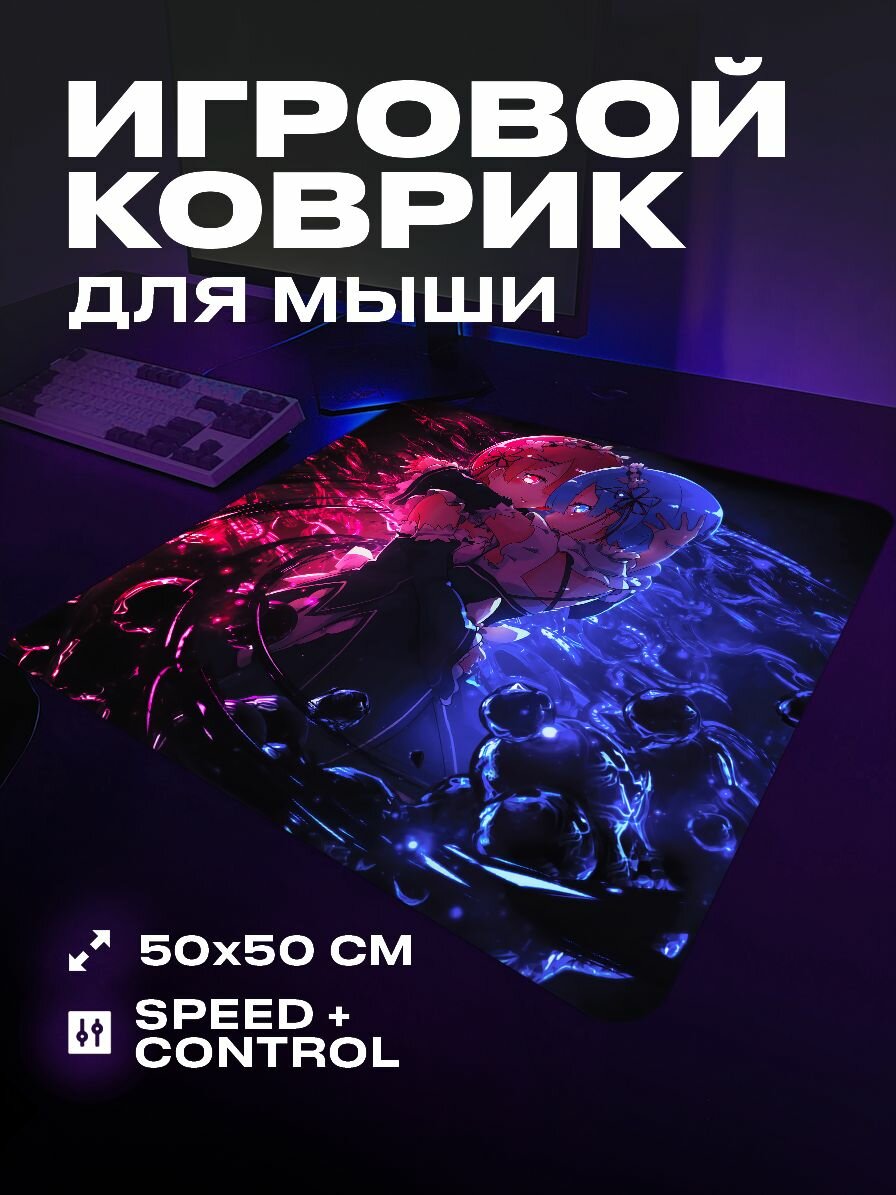 Коврик для мыши игровой большой Rezero 50x50 см ProSleeves