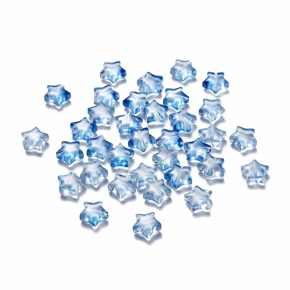 Бусины звезды звездочки глазурованных бусин 50 шт, размер 9.9х9.6 мм, сделанных своими руками.