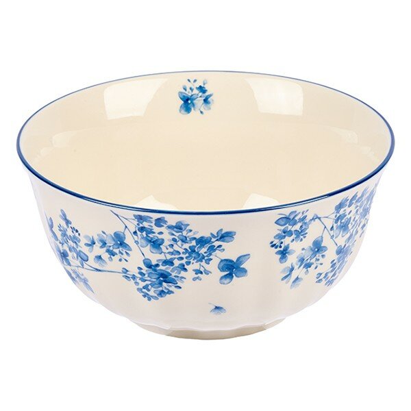 Салатник «Фиори», фарфор, 179 мм, цвет слоновая кость, синий (Kunstwerk)