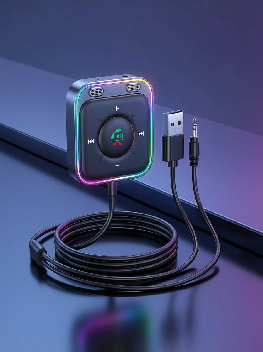 Блютуз aux FM трансмиттер bluetooth адаптер ресивер Joyroom JR-CB3 черный