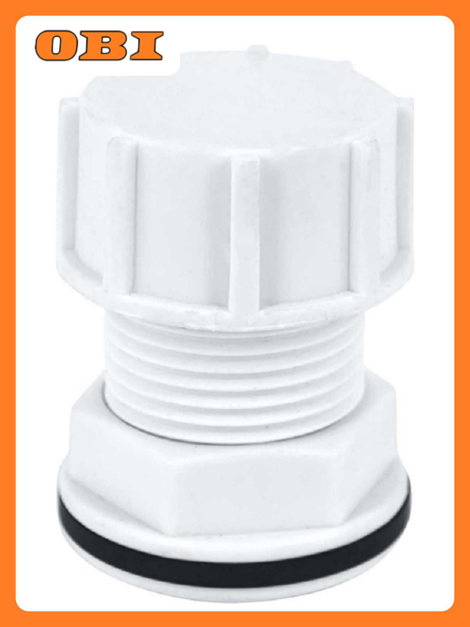 Штуцер (врезка) в бак (емкость) с заглушкой и прокладкой 1/2" (пластик)