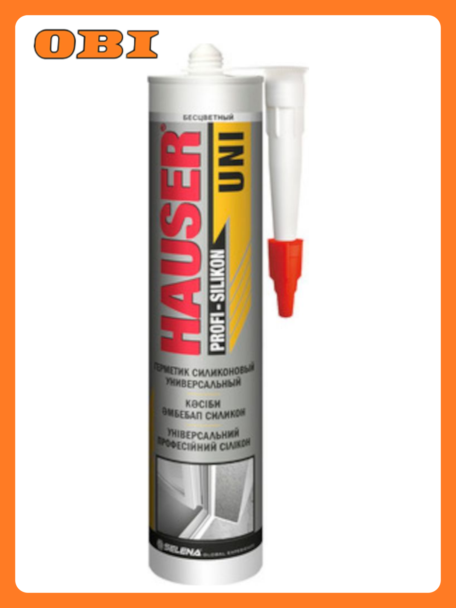 Герметик HAUSER, силиконовый, универсальный, прозрачный, 260мл