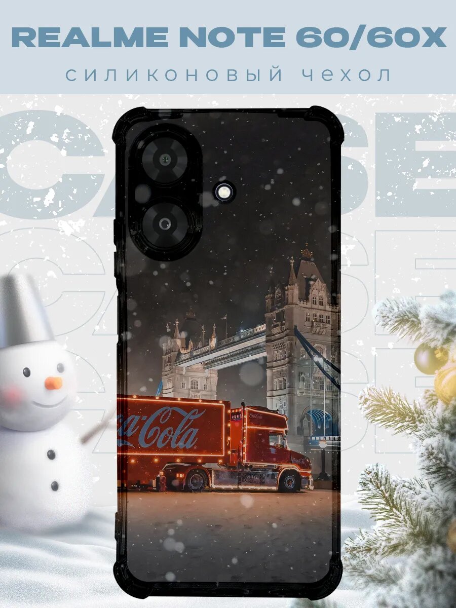 Новогодний чехол для телефона Realme Note 60/60X кока кола