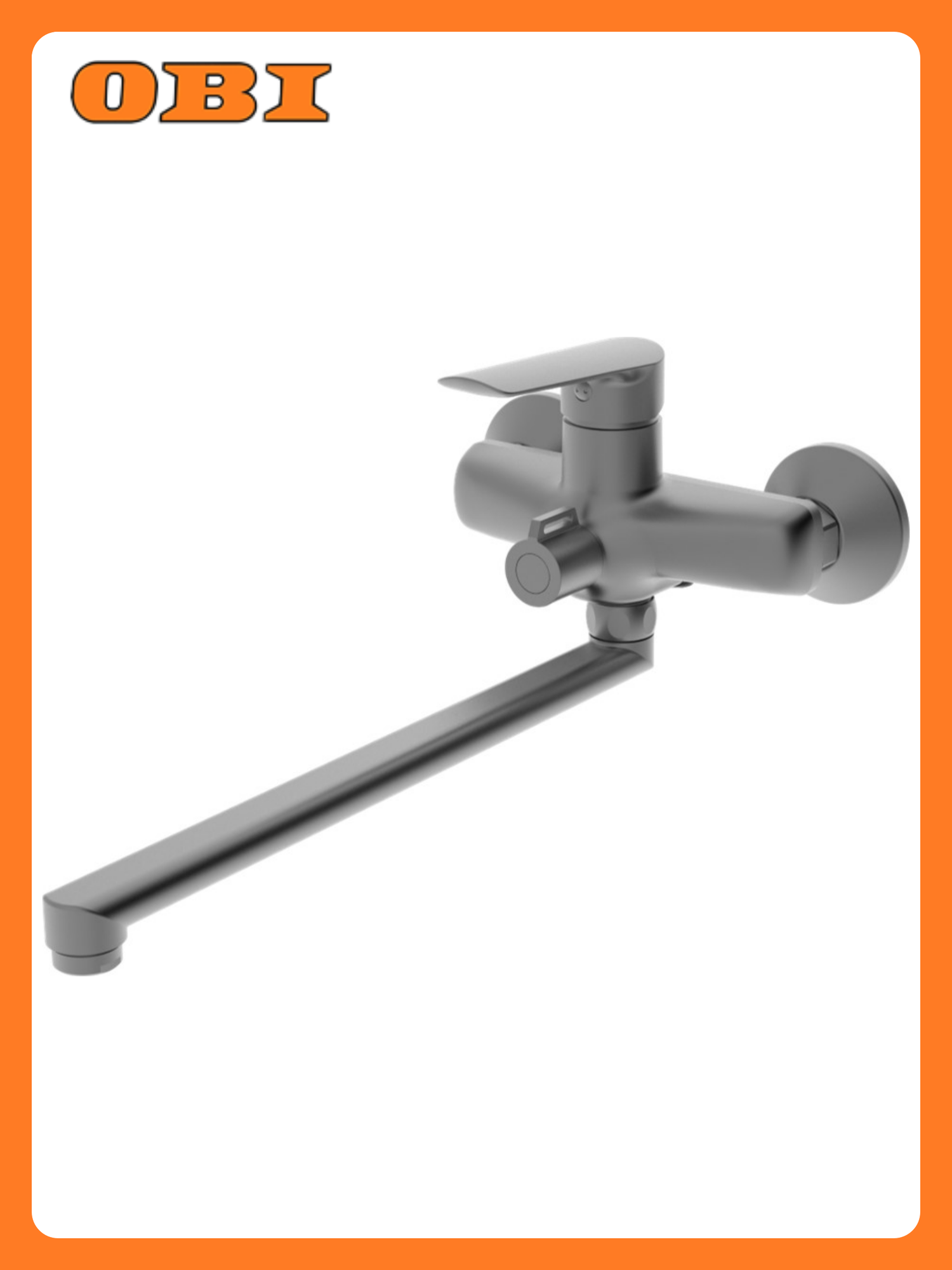 Смеситель для ванны с длинным изливом ESKO LIGA Black, рычажное управление