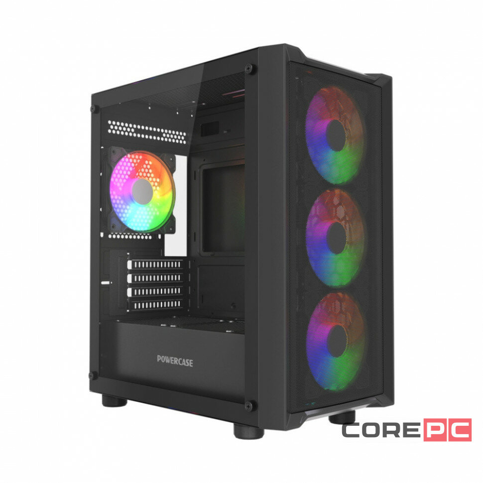 Компьютерный корпус Powercase Mistral Micro EM19 TG ARGB Black (CMMEM19B-A4)