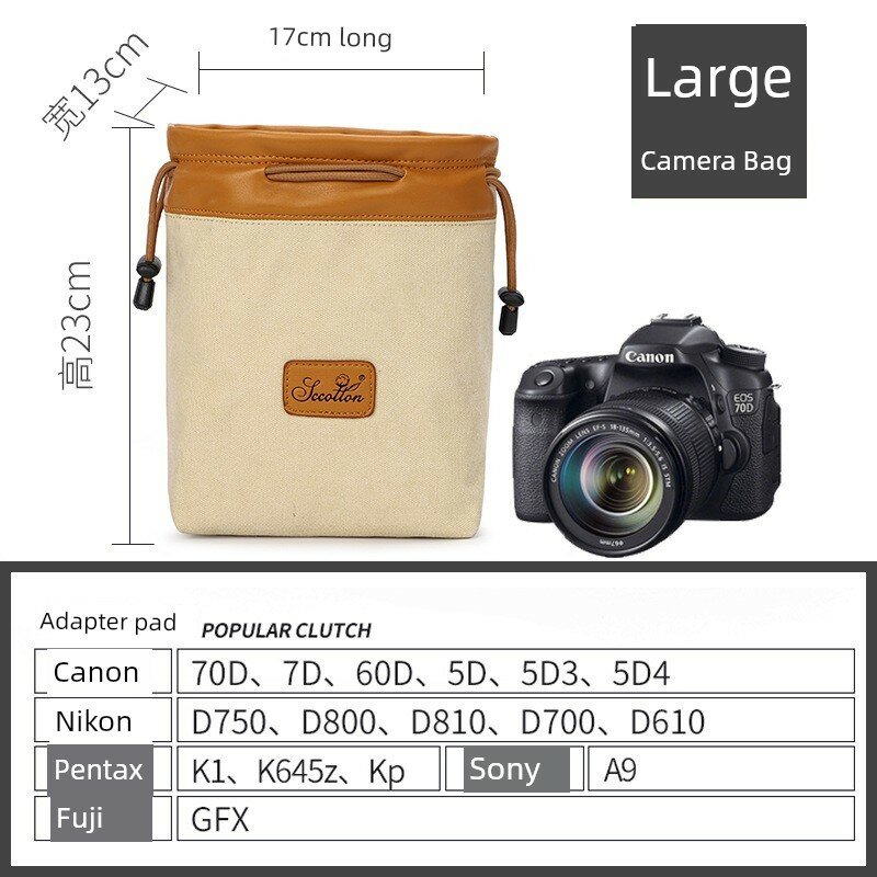 Большая L Бежевая Портативная Фотосумка для Canon EOS R7 R10 R5C R6 R5 RP M50 M6 II M200 M100 M10 M5 M3 M2 SX60