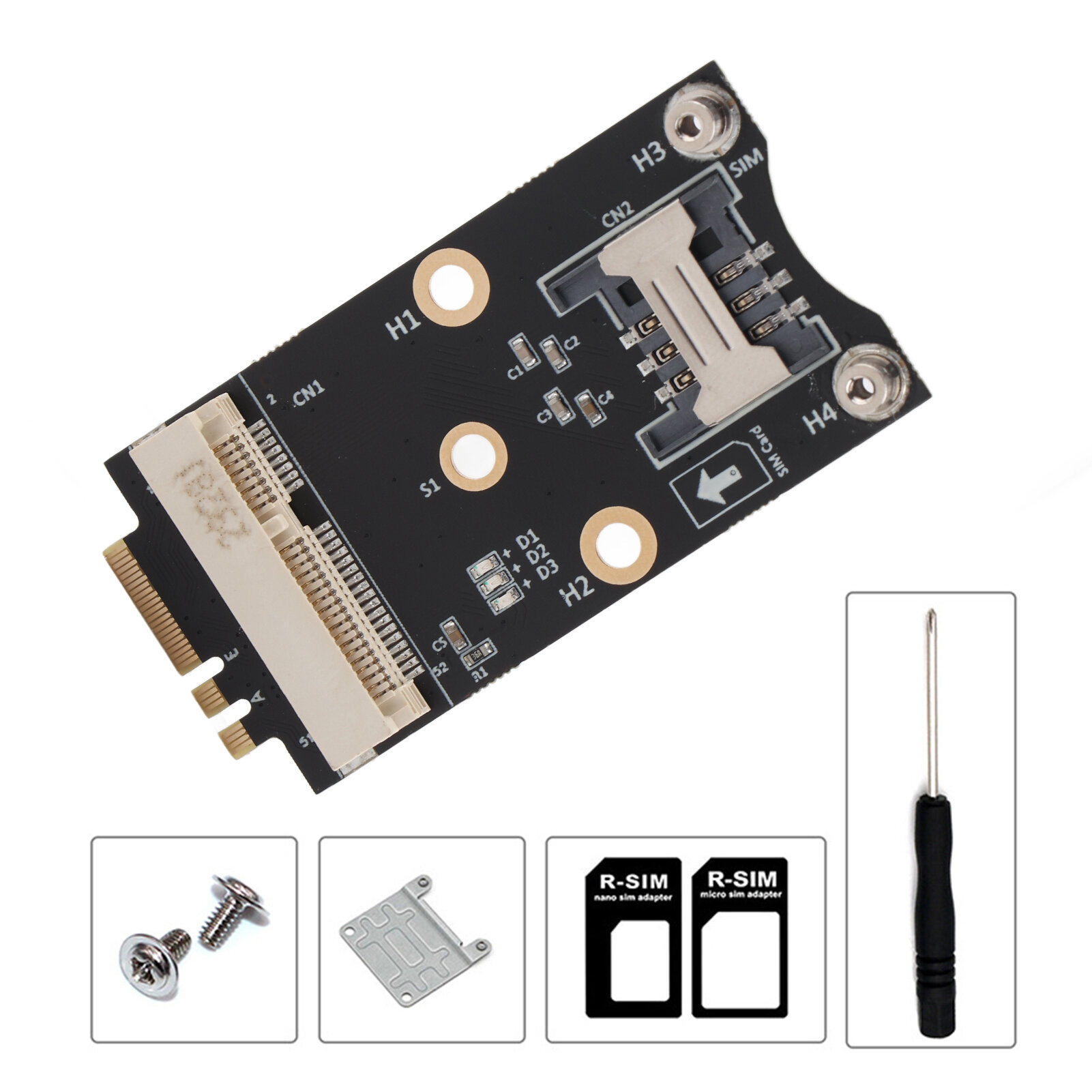 M.2 Mini PCIE A/E ключ, 3G/4G/WiFi, SIM-слот, плата расширения, для ноутбука