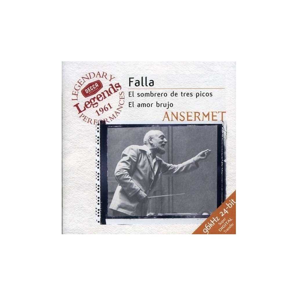 Falla: El Sombrero de Tres Picos; La Vida Breve; El Amor Brujo. Teresa Berganza, Marina Gabarin, L'Orchestre de la Suisse Romande, Ernest Ansermet. 1 CD