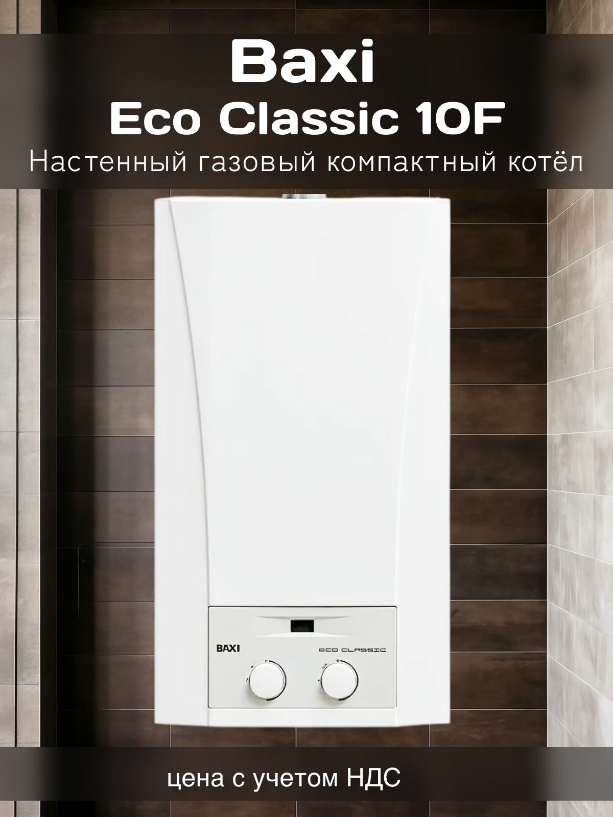 Котел газовый настенный Baxi Eco Classic 10 F турбированный (закрытая камера сгорания), двухконтурный (для отопления и гвс)