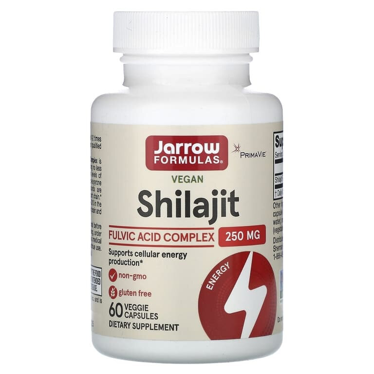 Jarrow Formulas Shilajit Fulvic Acid Complex, Комплекс фульвовых кислот мумие 250 мг 60 вегетарианских капсул