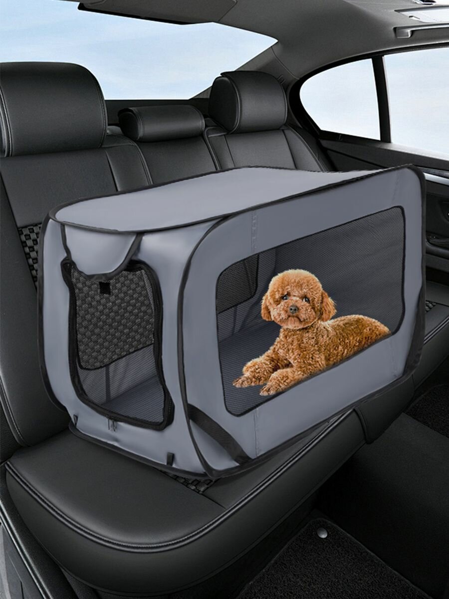 Переноска для животных, клетка для собак, переноска для кошек, выставочная палатка, дом-тент, 92x52x52 см, серый