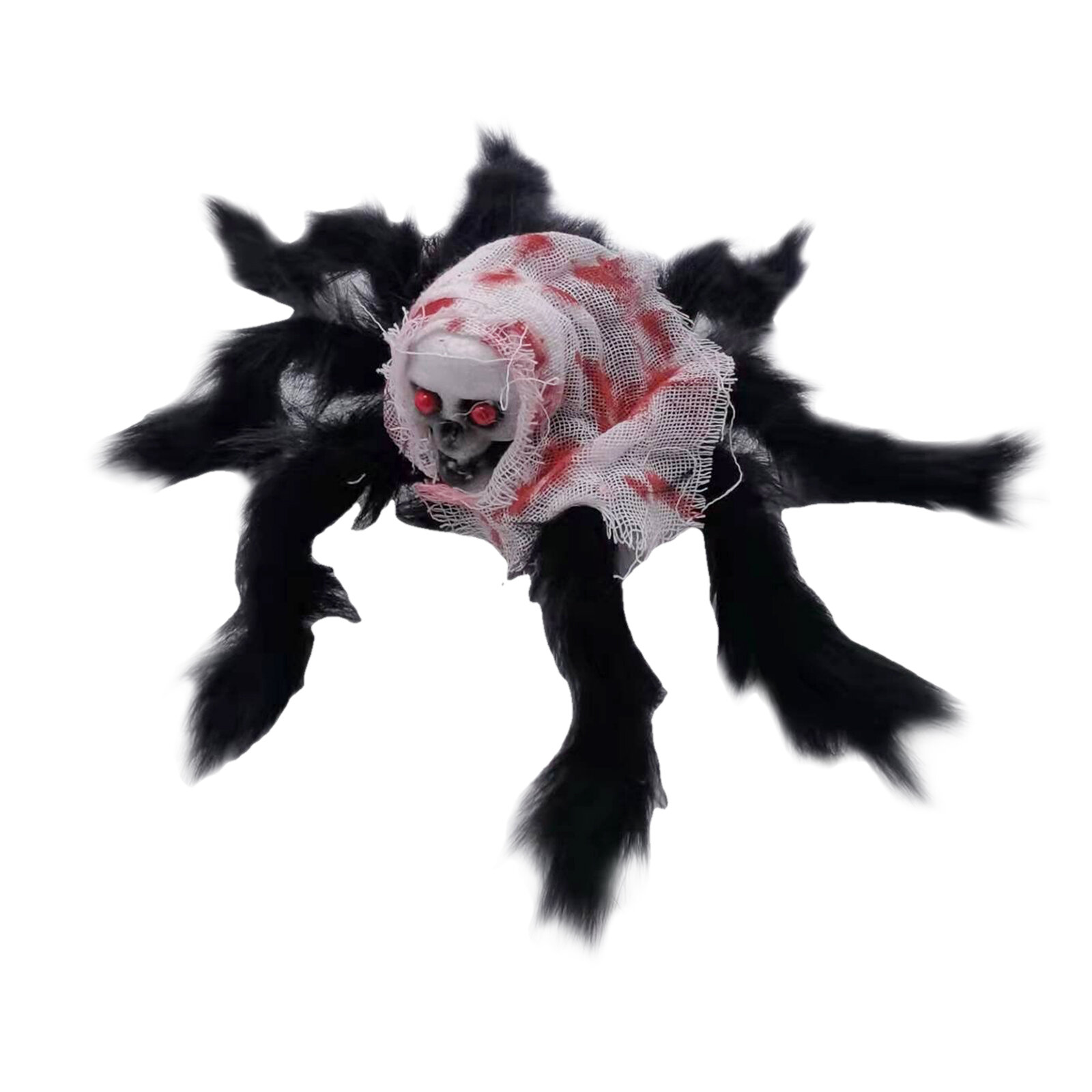 15 Inch Giant Spider Black Plush Fiber Wire Foam 38cm 14.96inch Halloween Home Restaurant Bar Party Decoration 1 Piece
