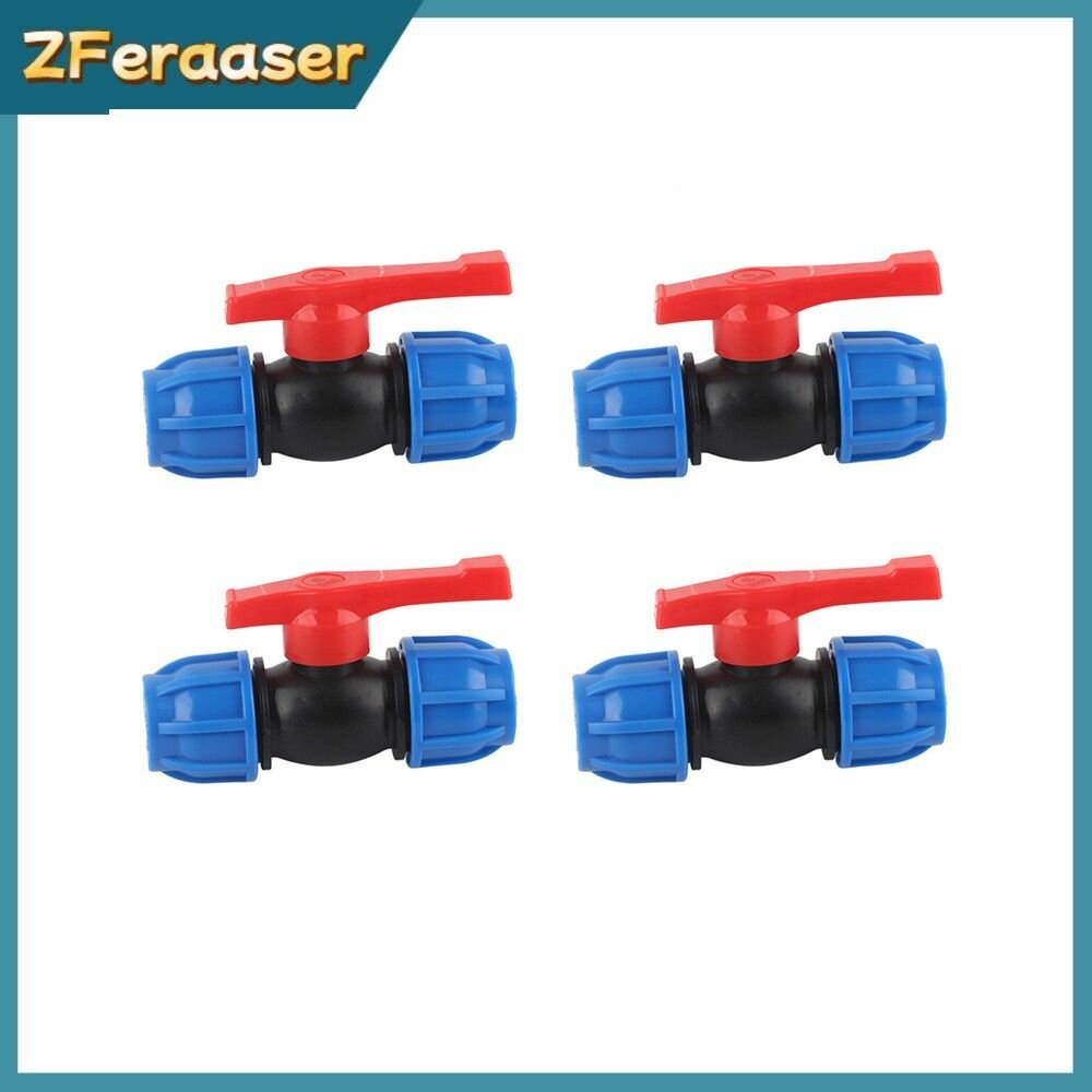 Набор из 4 шаровых кранов PE 1 дюйм для трубных систем