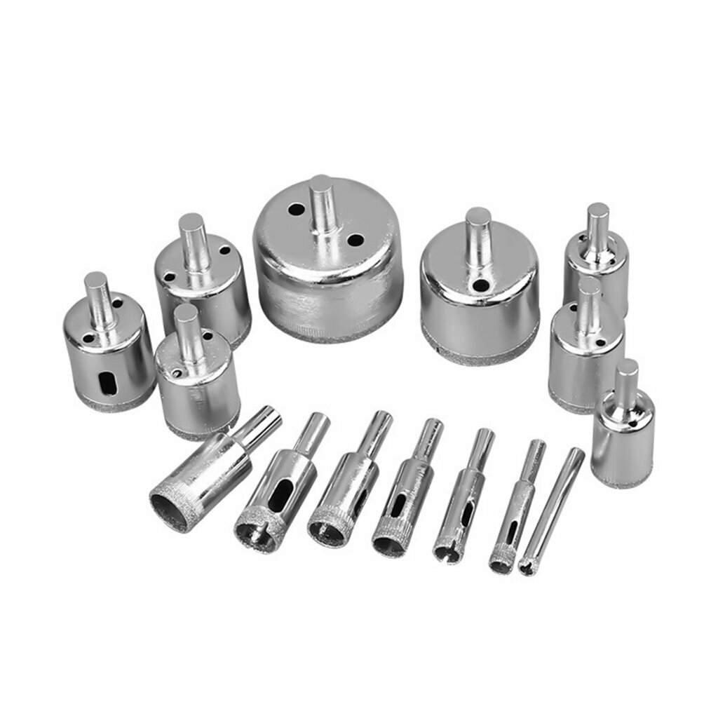 Набор сверл по стеклу с алмазным покрытием, плитка, мрамор, стекло, керамика, пила H01e, сверла из прочного сплава для 6-50 мм, 15 шт.