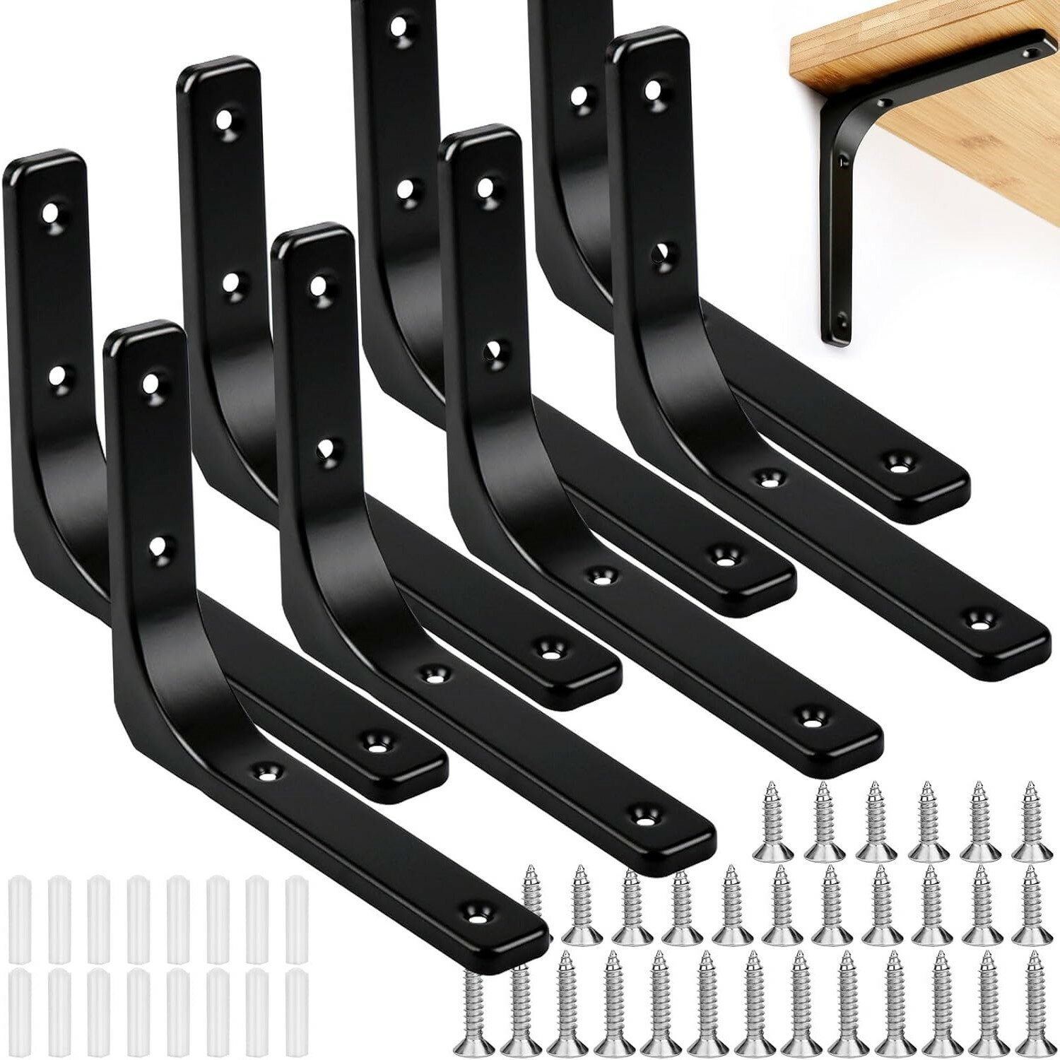 Набор уголки для полки, 10х10 см, 8 шт / Крепления для полок