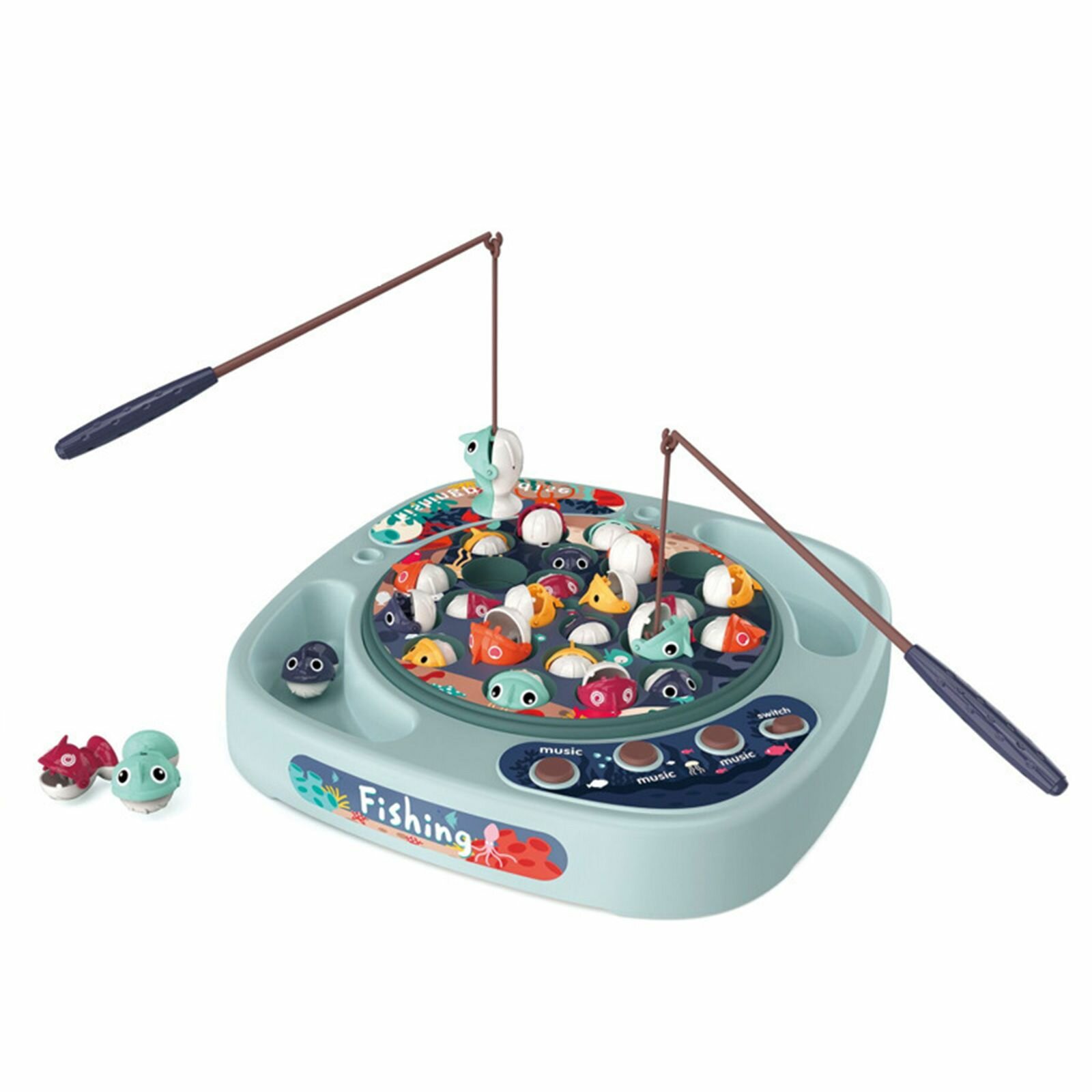 Дети притворяются вращающимися многофункциональными аксессуарами для рыбалки, развивающими игровыми настольными игрушками приключений, лучший подарок, зеленый/розовый