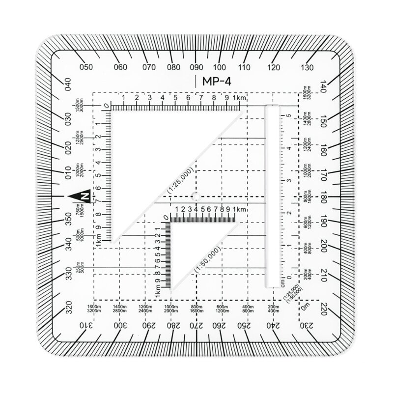 10x10 см Транспортир Линейка Измерительный Инструмент Координатная Шкала с Сеткой для Инженеров Архитекторов Наружная Геодезическая Картографическая Задача
