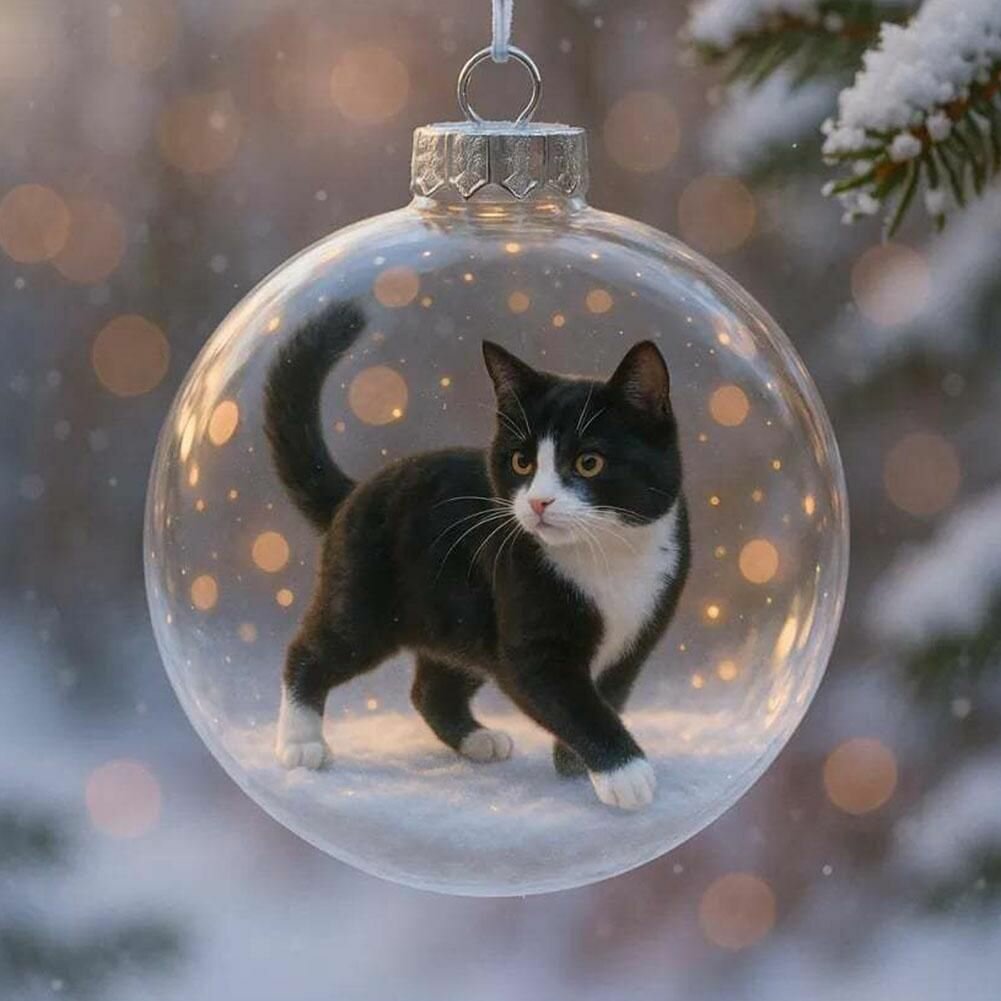 Елочное украшение, мультяшный котенок, 2D, 1 шт.