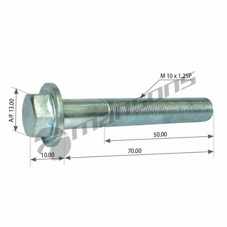Болт выпускного коллектора M10*1.5*070 Iveco 750.003 (Mansons)