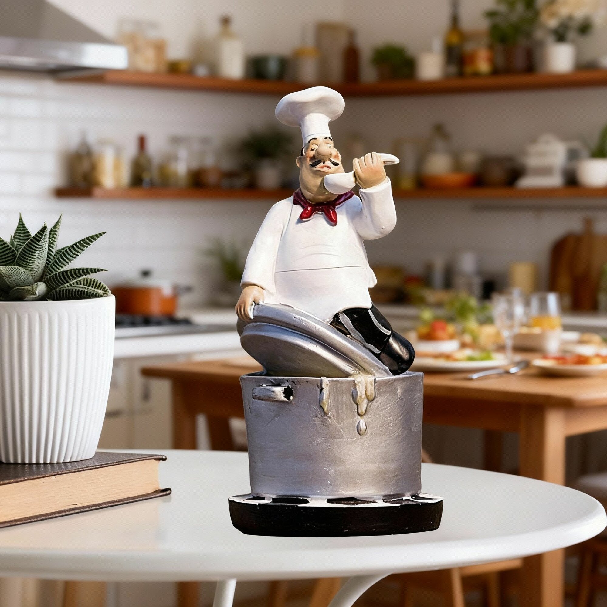 Статуэтка "Шеф-повар" изысканное украшение для кухни и оригинальный подарок Высота 18 смСтатуэтка шеф-повара — фото 1