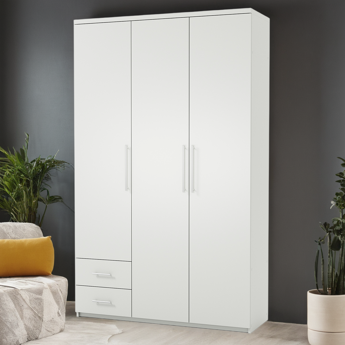 Шкаф трехдверный Ритм МКЯ-32/1 распашные двери 150х45х240 см Белый текстурный