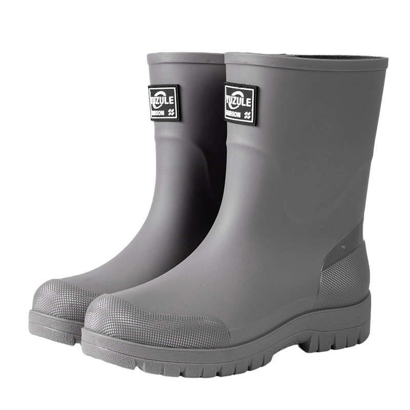 Кроссовки для пар с толстой подошвой, до середины икры, дождевые сапоги для активного отдыха, кемпинга, рыбалки, водонепроницаемые, нескользящие, мужские резиновые туфли