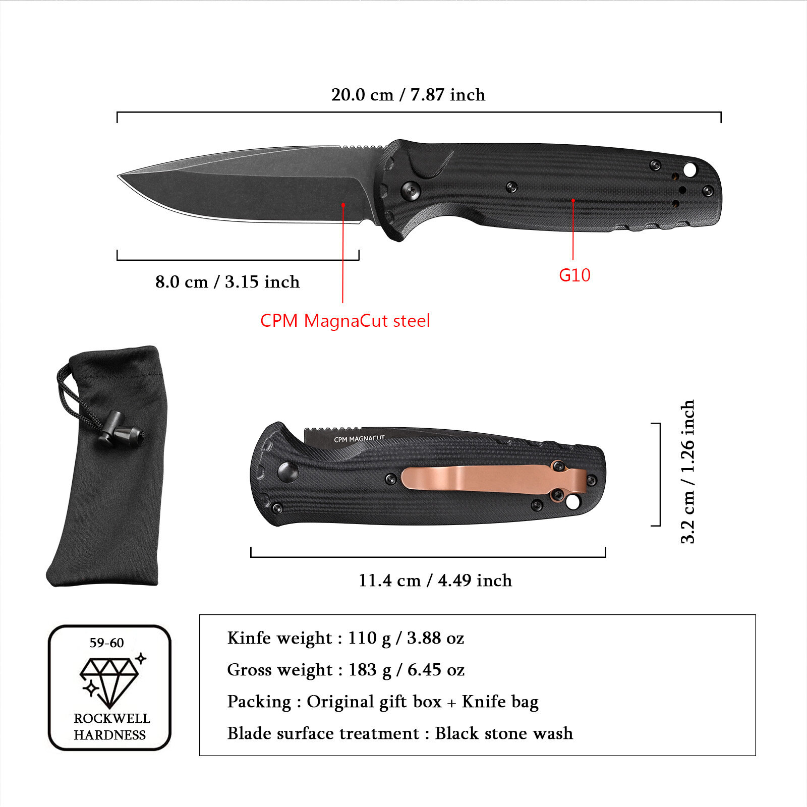 Складной нож Butterfly BM4300BK с ручкой из высококачественного G10, складной нож для активного отдыха, карманный нож с высокой твердостью