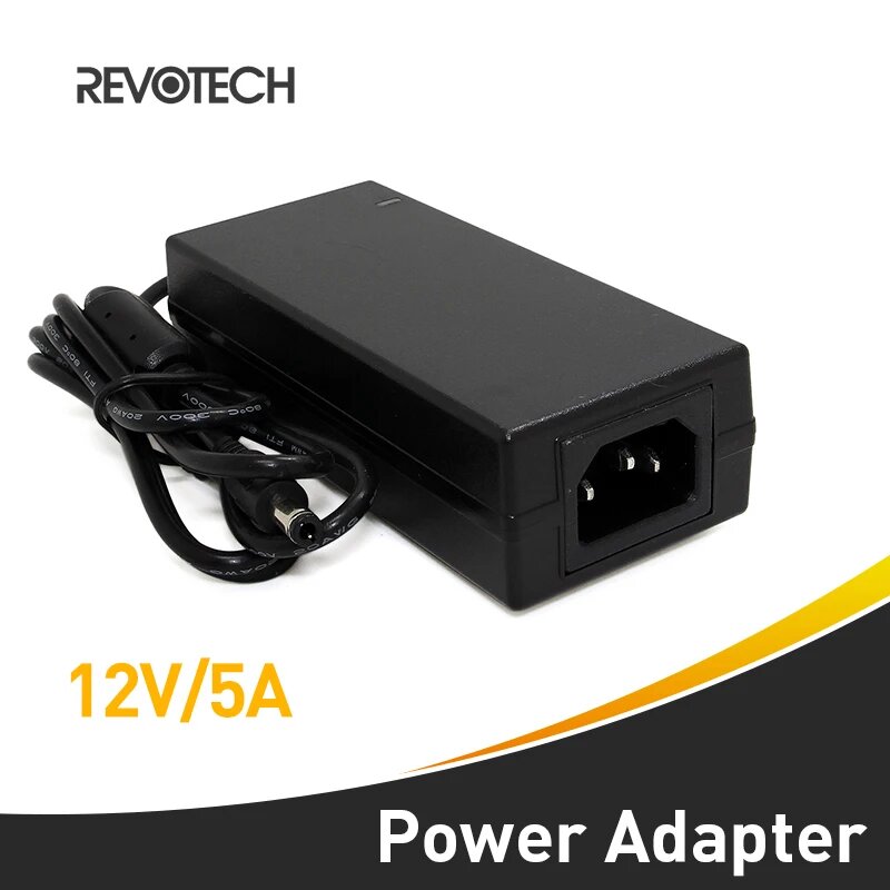 REVOTECH Адаптер питания для камеры видеонаблюдения 12В 5А Вилка стандарта Великобритании