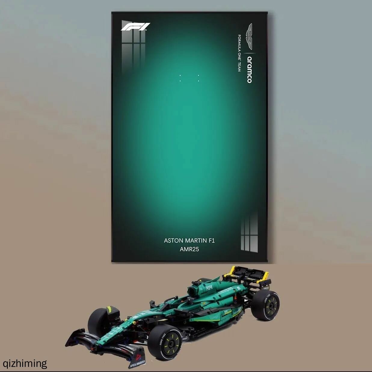 Лего technic конструктор Aston Martin Формульный болид Формулы-1 (С рамкой для картин и крючком) Настенный держатель Без световой полосы