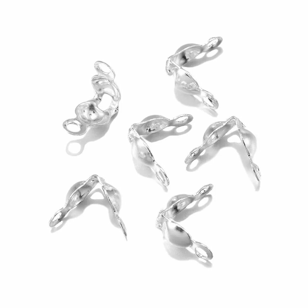 Концевики для бижутерии 7х4mm, 200шт Каллоты , цвет серебро.