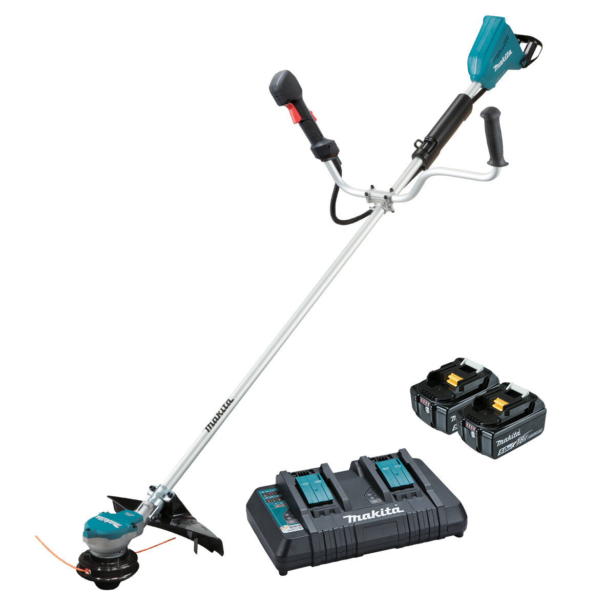 Аккумуляторный триммер Makita DUR368APT2 18Вольт LXT 2акб 5Ач, леска/нож