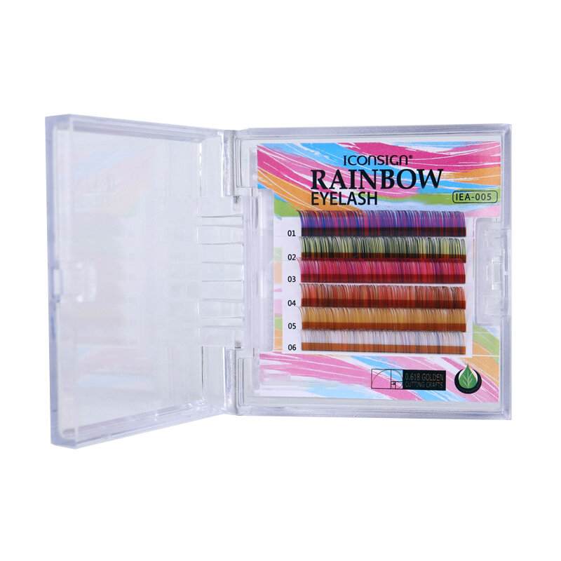 Расширения ресниц Ombre Colored Lash Extensions Permanent Colour, длина 8mm 9mm 10mm 11mm 12mm, цвет Natural Black, тип Hand Made, материал Synthetic Hair Silk, упаковка 6 Rows In Each Tray, модель IEA-005, стиль single volume eyelash