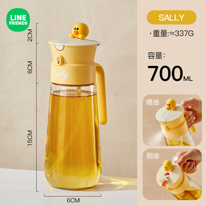 LINE FRIENDS масляный распылитель для дома, двойного назначения, бутылка для масла и приправ, без капель, кухонный распылитель масла, масляная бутылка