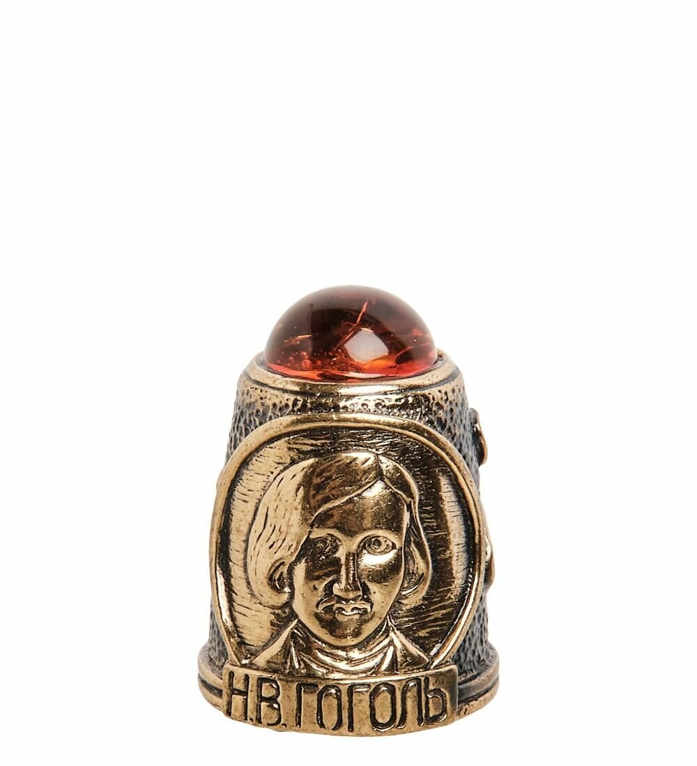 Наперсток из янтаря и латуни "Гоголь Н. В." A2087982 Народные промыслы, Латунь, янтарь