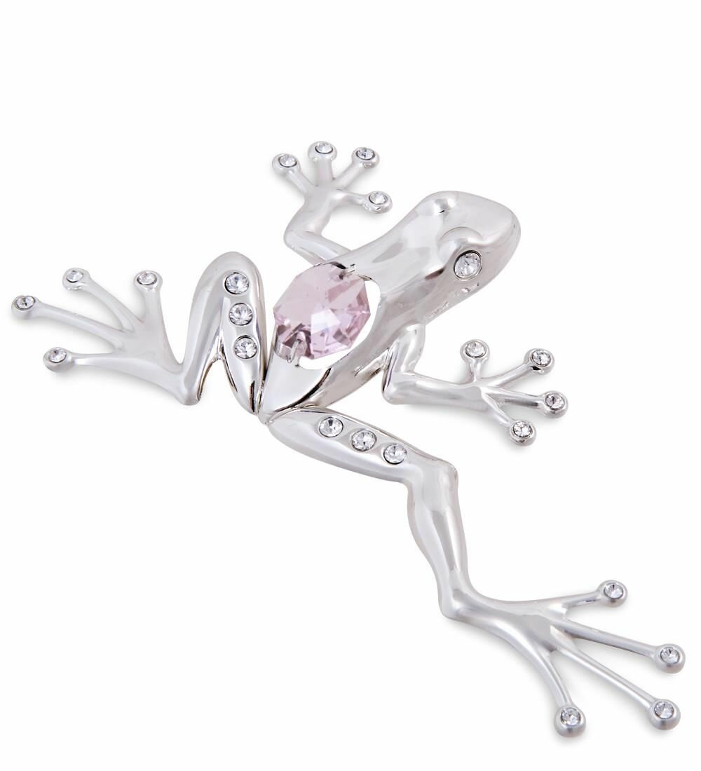 Фигурка Лягушка тропическая посереб. с цв. кр. A1882077 Crystal Temptations, Металл, кристалл