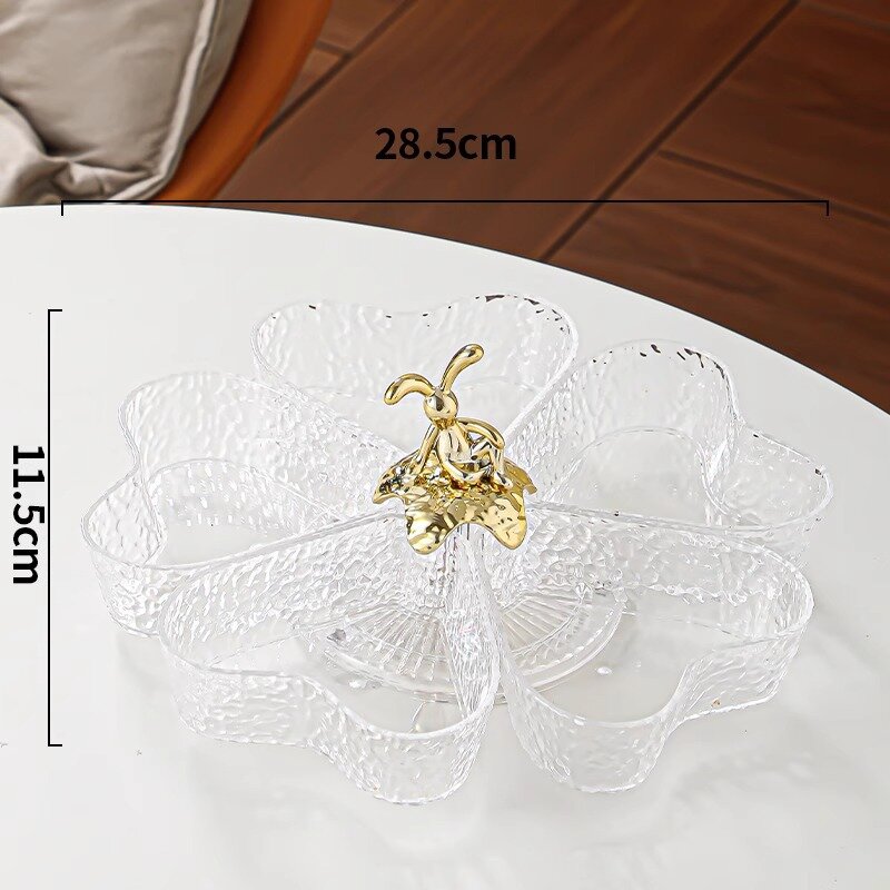 Вращающаяся тарелка для сухофруктов для домашнего использования, тарелка для закусок на кофейном столике в гостиной, новый роскошный стиль, высококачественная тарелка для хранения фруктов