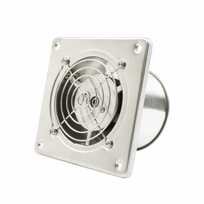 Вытяжной вентилятор 4"6", 4-дюймовый 6-дюймовый усилитель, Ванная комната, Туалет, Кухонное настенное окно, Вытяжка вентиляционных труб из нержавеющей стали