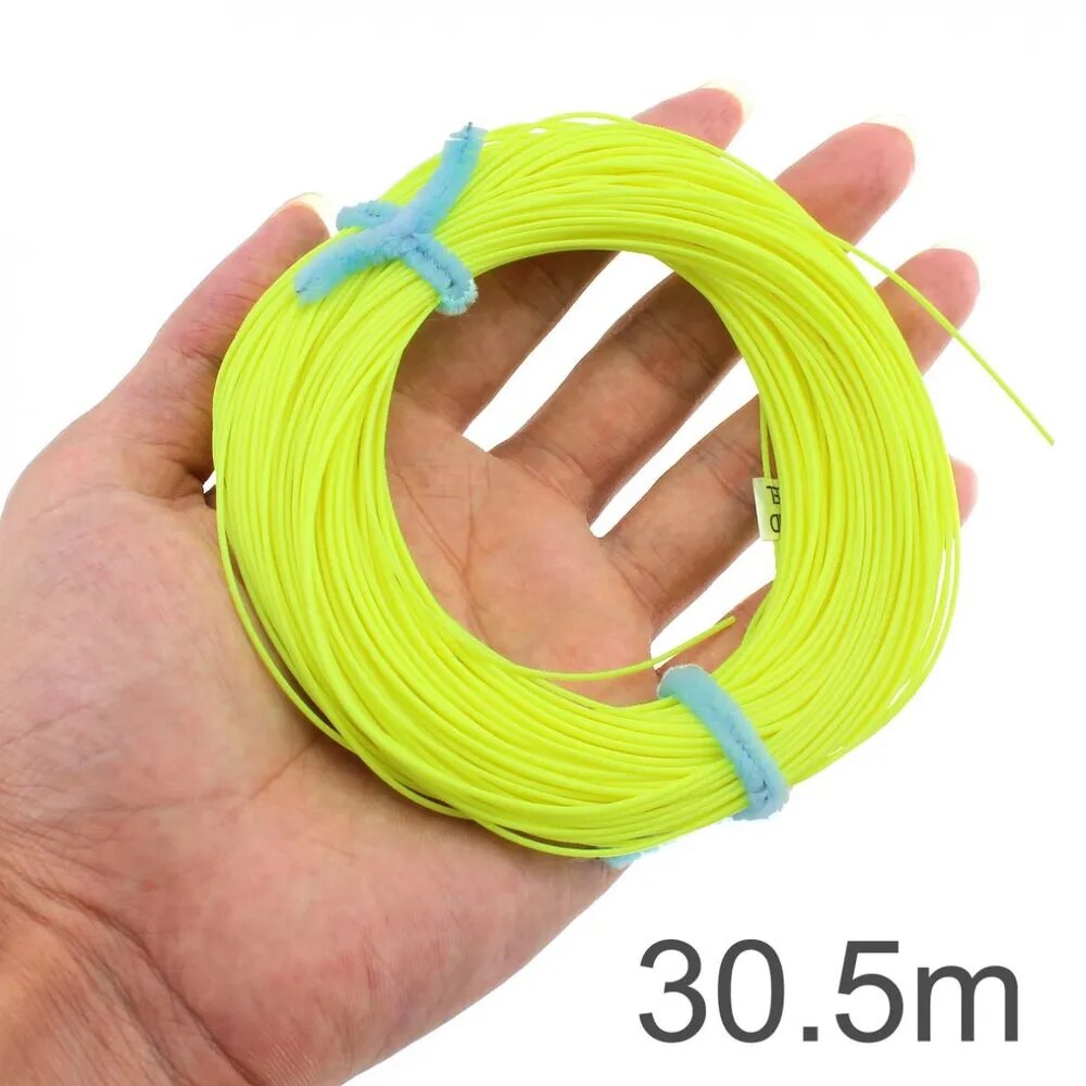 100FT 30M WF8F Плавающая нахлыстовая леска Fluorescent Yellow Weight Forward Long Shot
